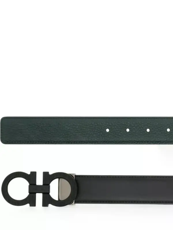 FERRAGAMO Reversible And Adjustable Knurled Gancini Belt