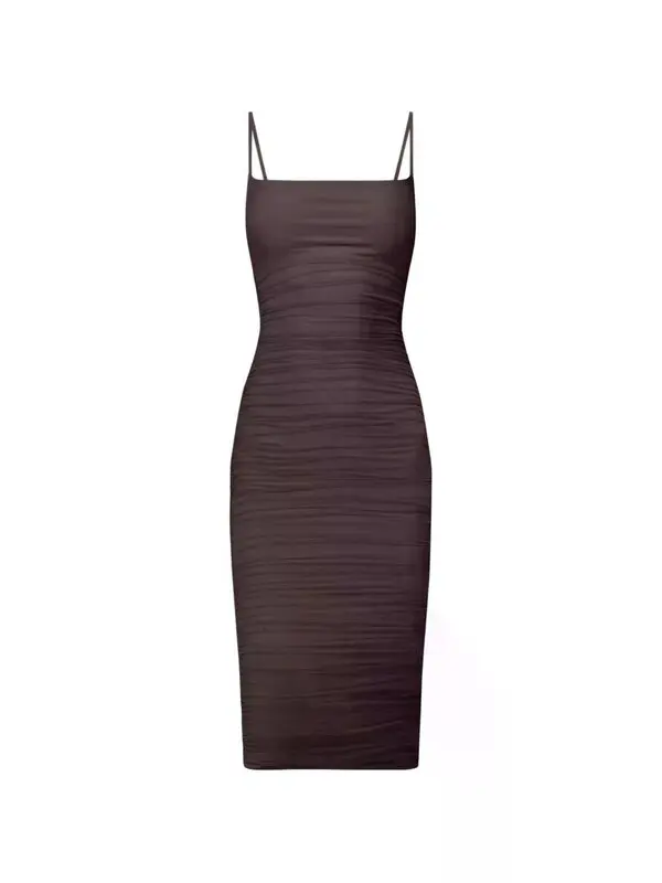 Herve Leger Zia Ruched Midi Dress - Black