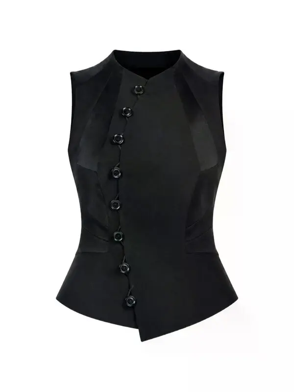 SHIRO SAKAI Asymmetric Wool Top - Black