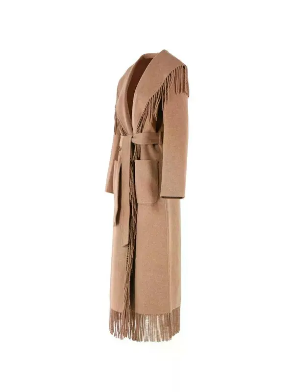 Simkhai Fringe-trimmed Belted Coat