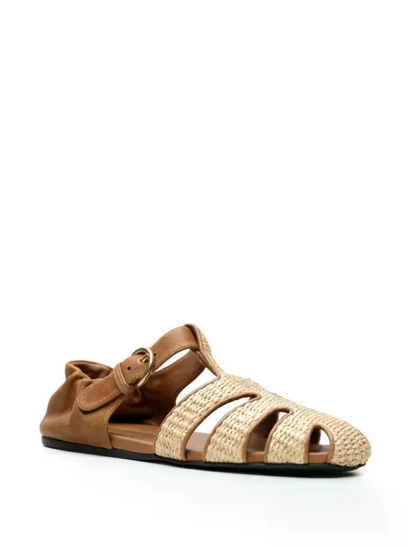 Miu Miu Woven-panel Buckle-fastening Sandals