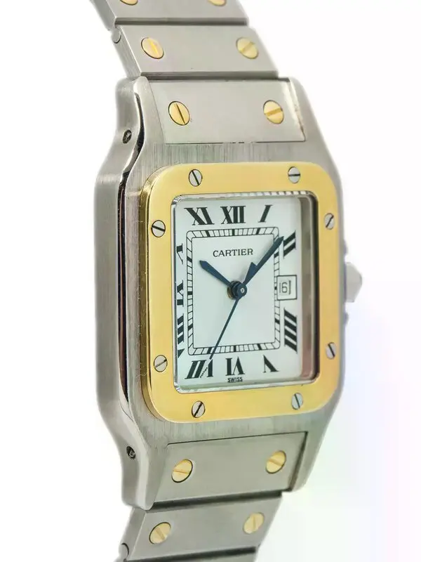Cartier Santos Galbee 29mm Watch With Silver-tone Dial And 18k Yellow Gold Bezel - White