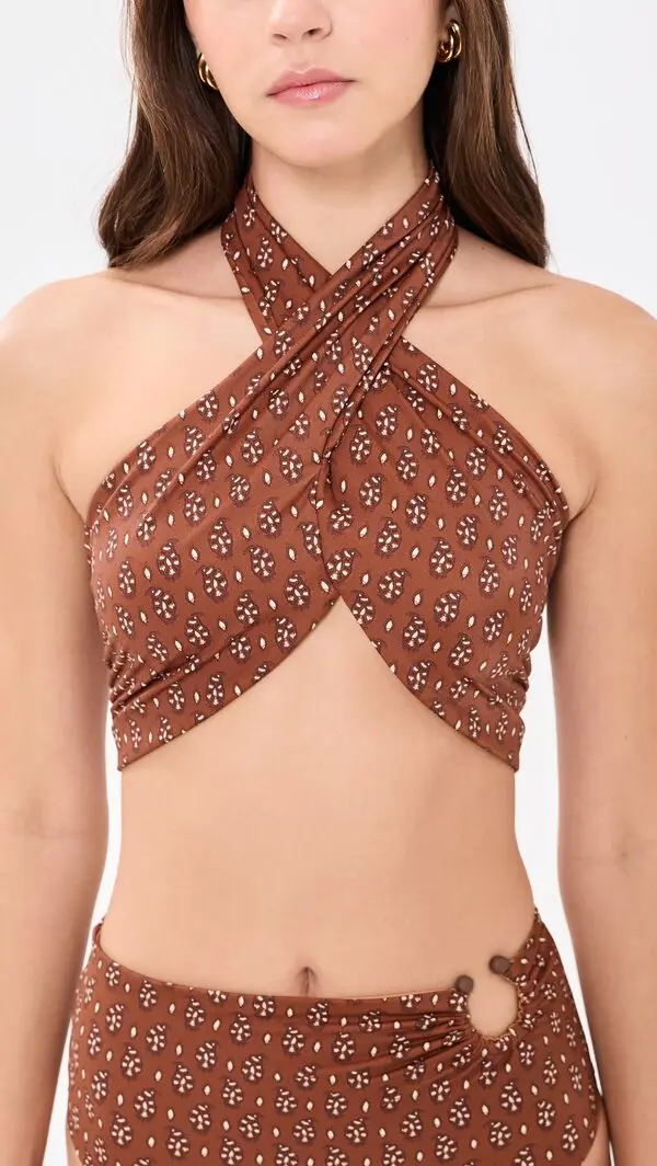 Johanna Ortiz Paisley Print Bikini Top