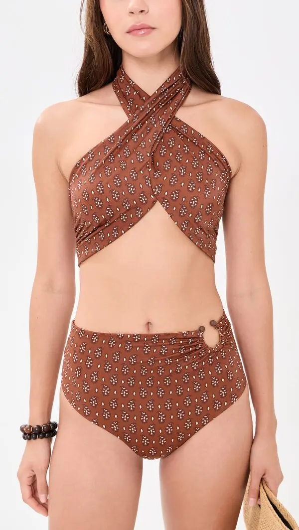 Johanna Ortiz Paisley Print Bikini Top