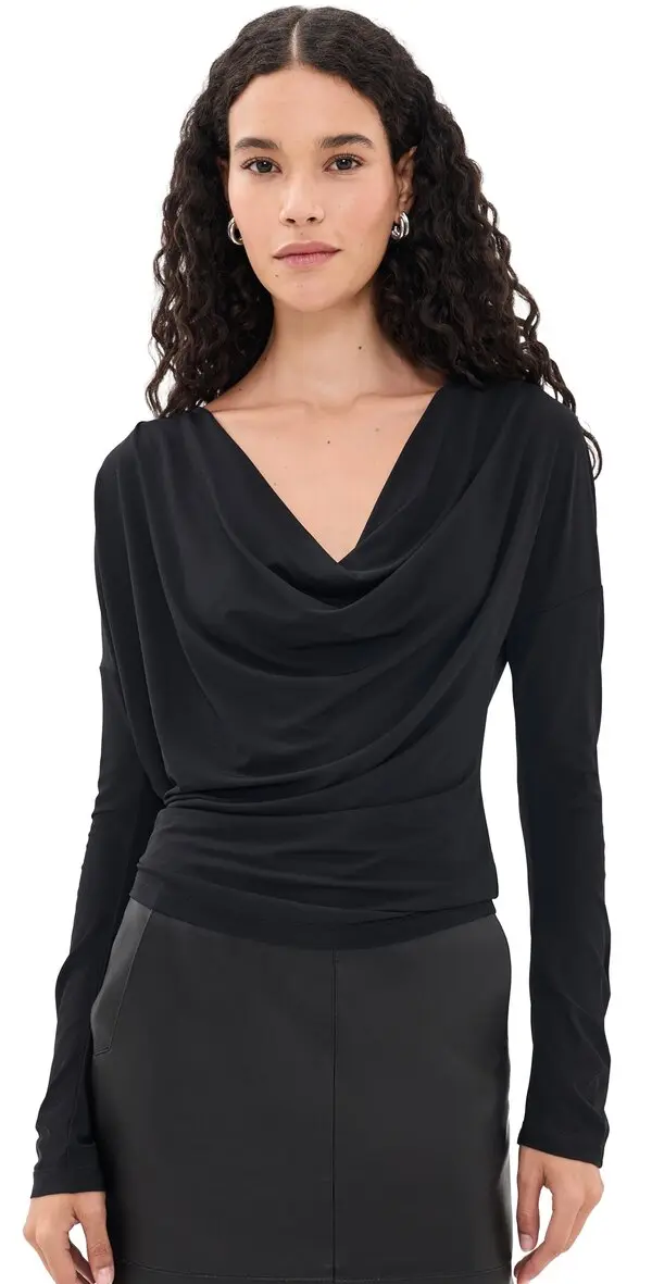Helmut Lang Cowl Top - Black