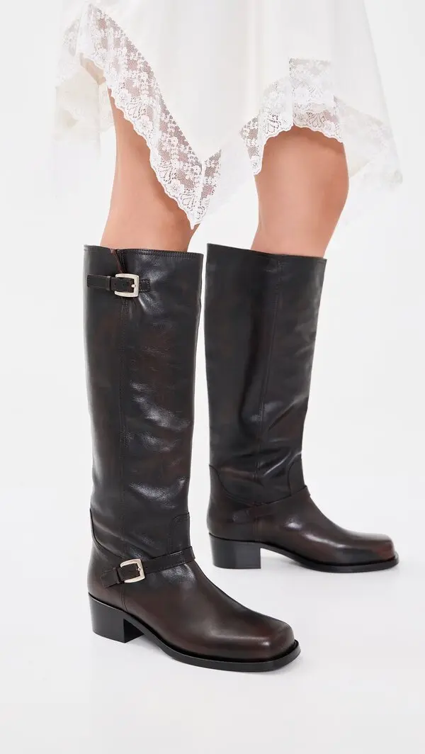 Staud Brooklyn Knee High Boots - Espresso