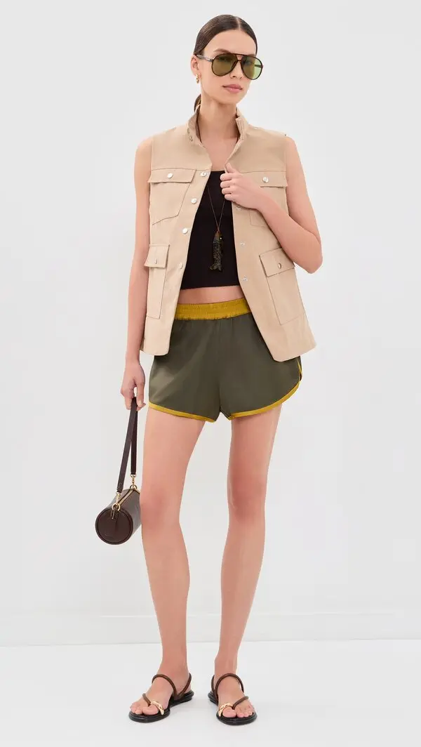 Staud Aero Satin Shorts