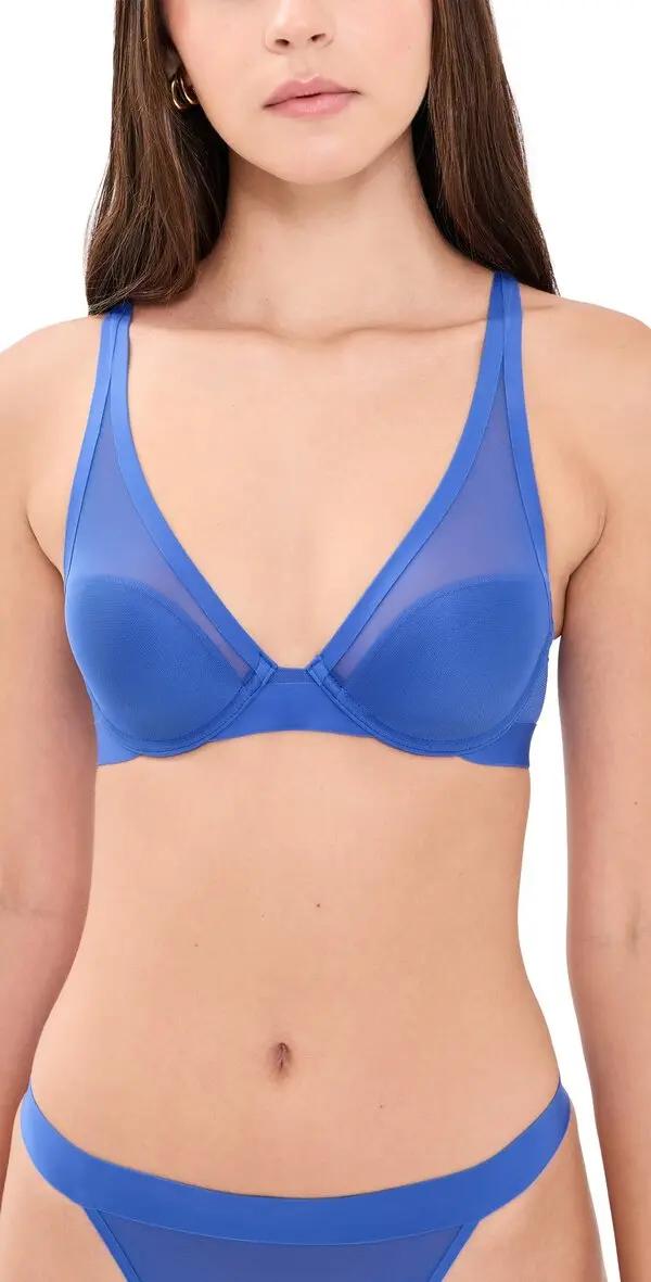 Natori True Zen Plunge T-shirt Bra - Blue Flame