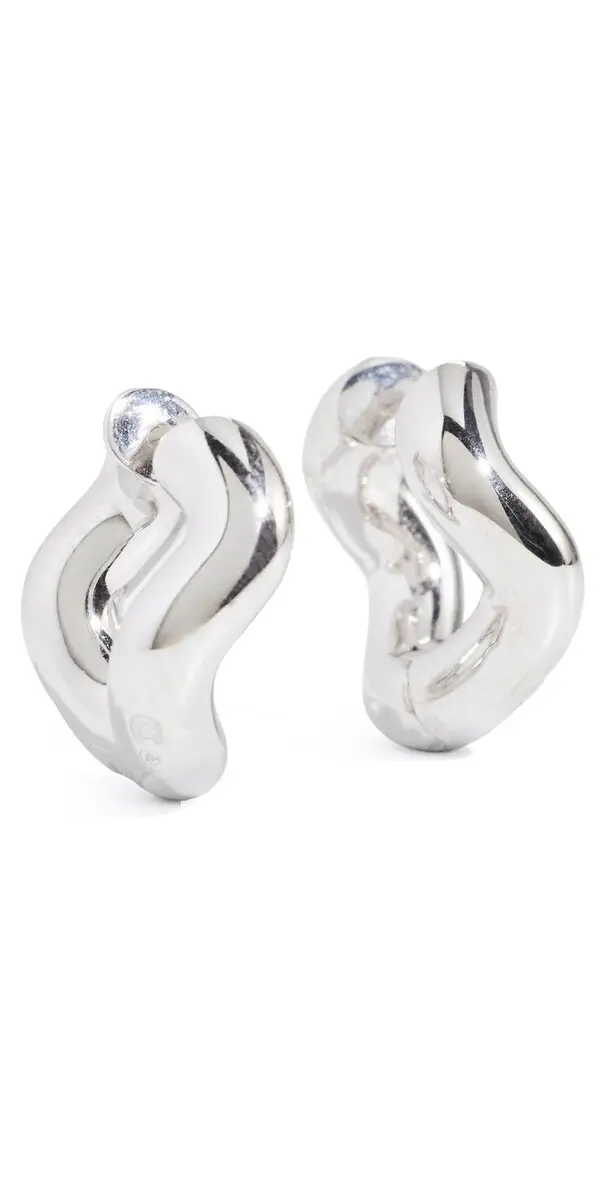 Charlotte Chesnais Petite Wave Hoop Earrings - Silver