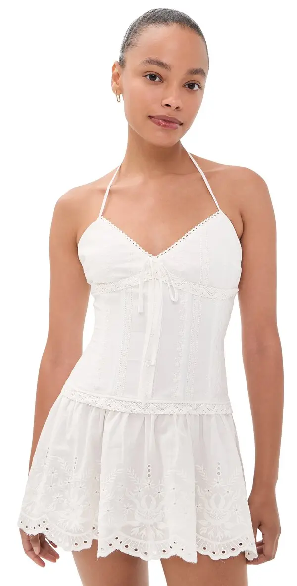 GUIZIO Marini Eyelet Mini Dress