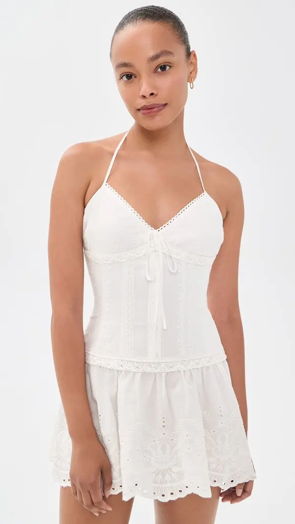 GUIZIO Marini Eyelet Mini Dress
