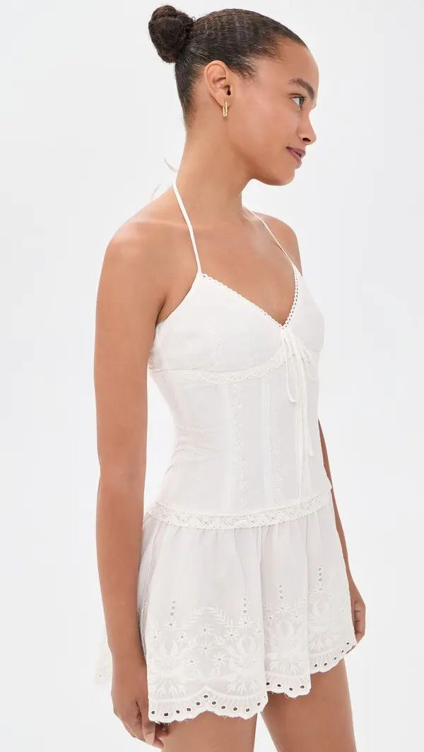 GUIZIO Marini Eyelet Mini Dress