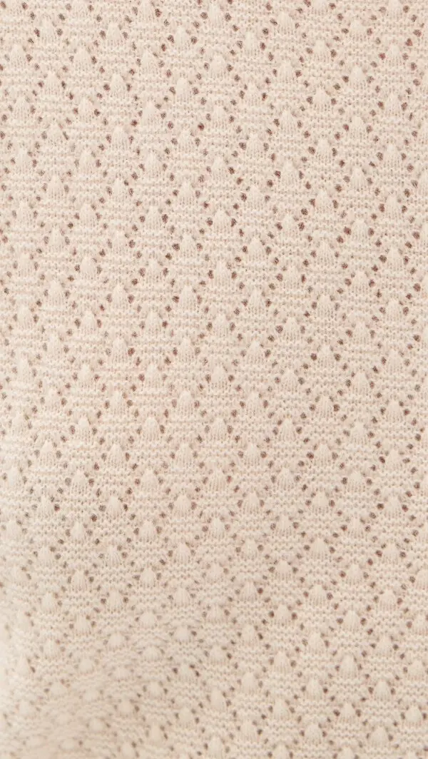 FRAME Gathered Honeycomb Cashmere Sweater With Puff Sleeves