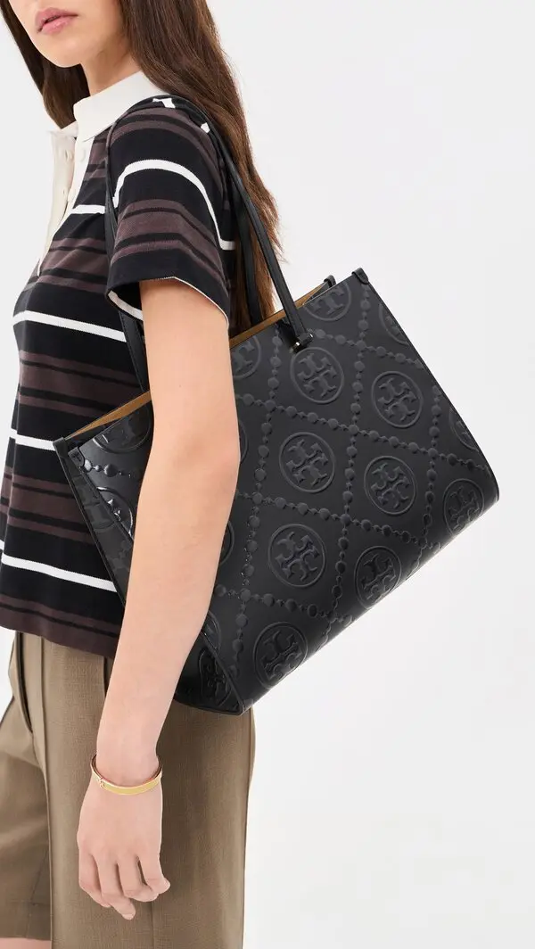 Tory Burch T Monogram Embossed Tote Bag