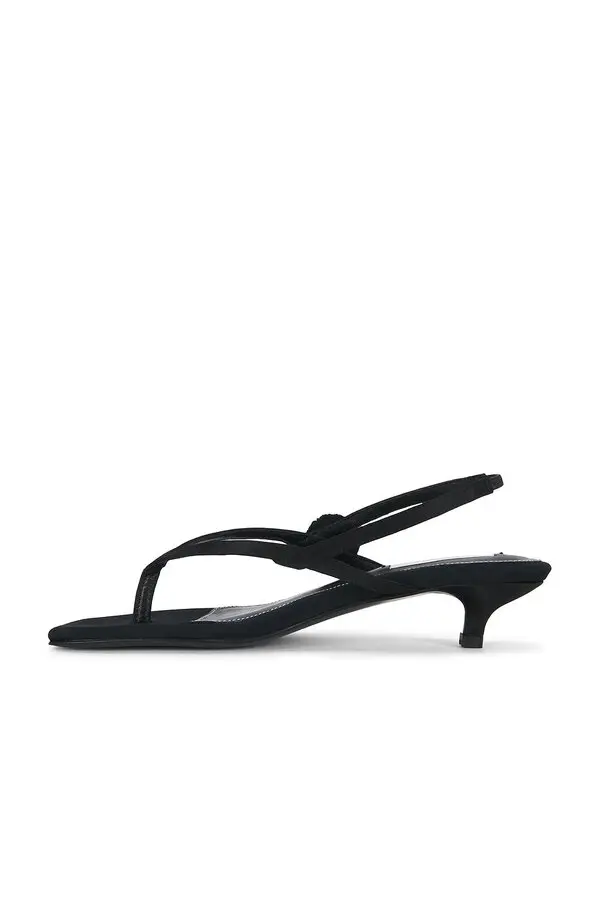 TOTEME Slingback Satin Heeled Flip Flop - Black
