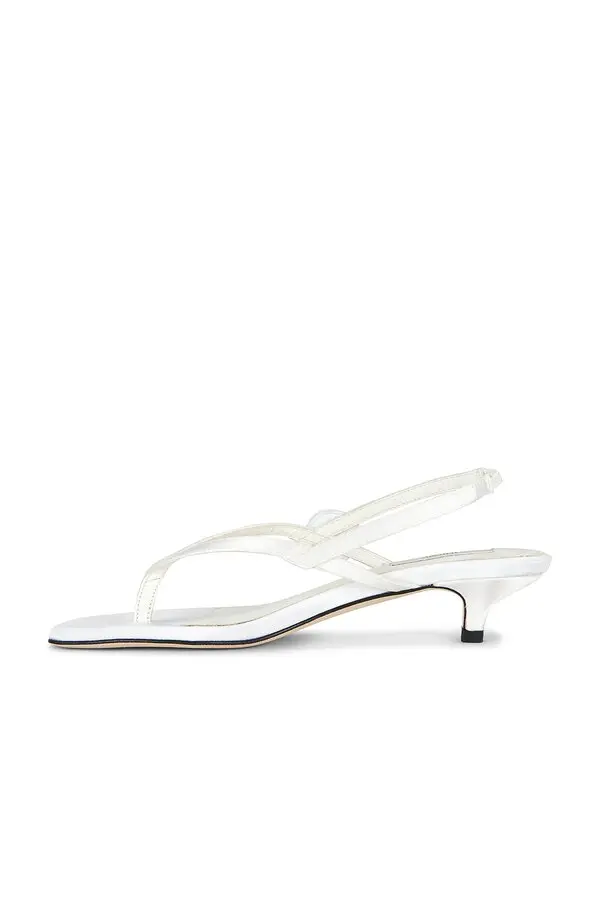 TOTEME Slingback Satin Heeled Flip Flop - Ecru