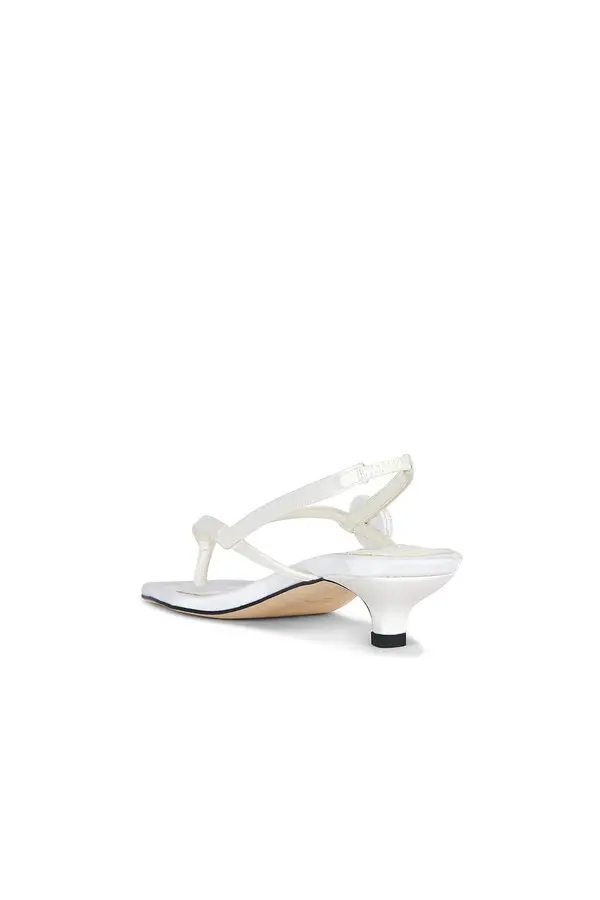 TOTEME Slingback Satin Heeled Flip Flop - Ecru