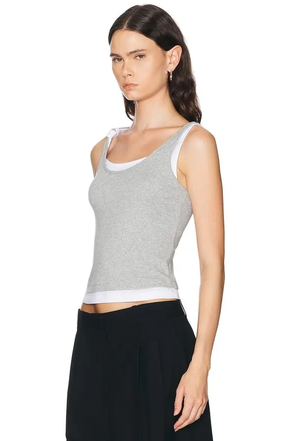 MIMCHIK Double Layer Knotted Tank Top