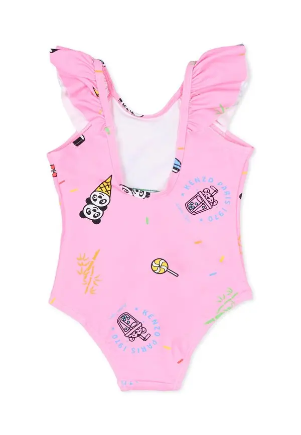 Kenzo Ruffled Graphic-print Swimsuit