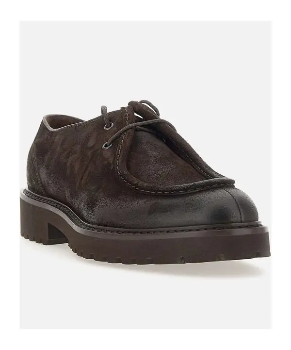 DOUCAL'S Round-toe Lace-up Loafers