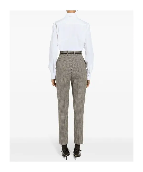 Dolce & Gabbana Houndstooth Wool Trousers