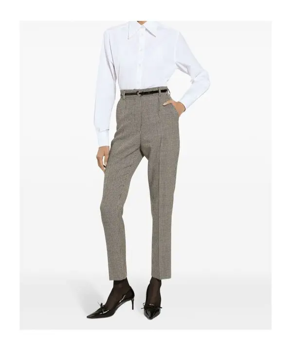 Dolce & Gabbana Houndstooth Wool Trousers