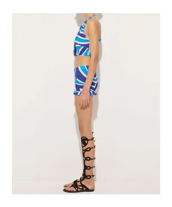Emilio Pucci Labirinto Iride-print Ruffled Shorts