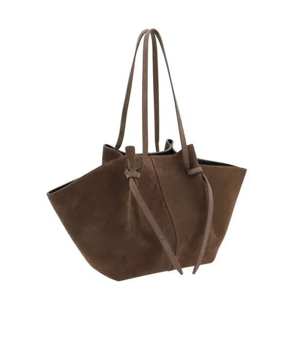 Yuzefi Large Logo Detailed Shoulder Bag - Chocolate