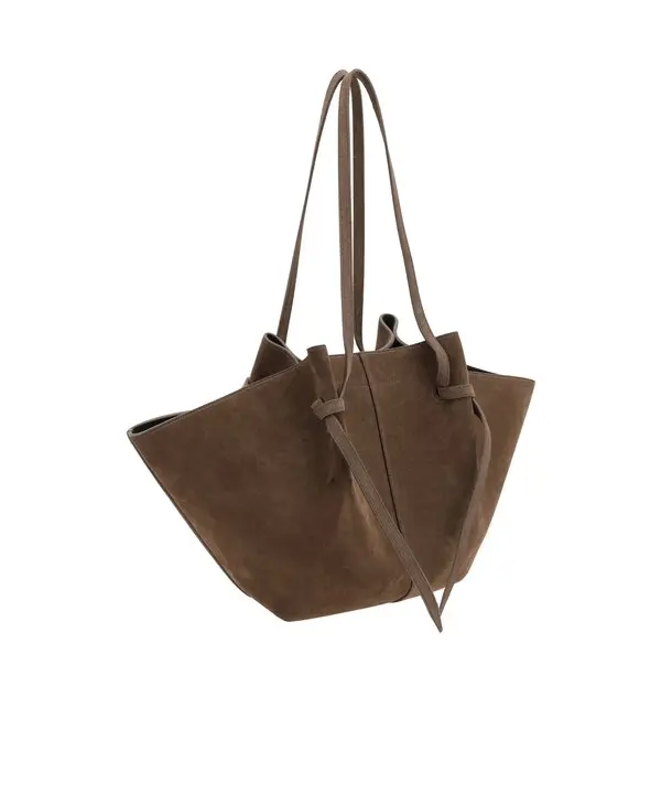 Yuzefi Large Logo Detailed Shoulder Bag - Chocolate