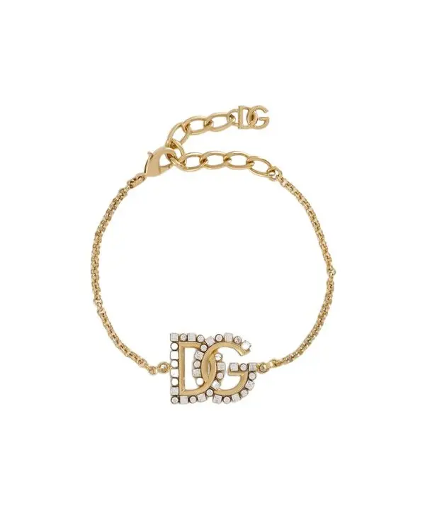 Dolce & Gabbana Dolce Gabbana Dg Logo Embellished Bracelet - Yellow
