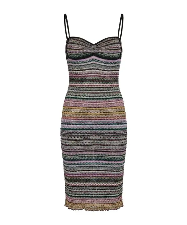 Missoni Striped Trim Dress - Gray
