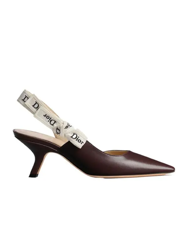 Dior Slingback Pumps With Embroidered Ribbon