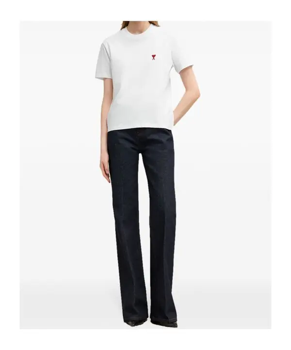 AMI Paris Round Neck Short Sleeve T-shirt - White