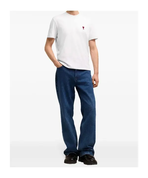 AMI Paris Round Neck Short Sleeve T-shirt - White