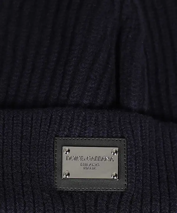 Dolce & Gabbana Dolce Gabbana Branded Tag Knitted Beanie