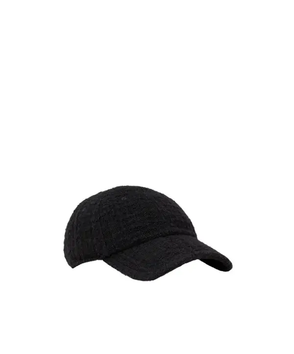 Saint Laurent Cassandre Cap In Tweed - Black