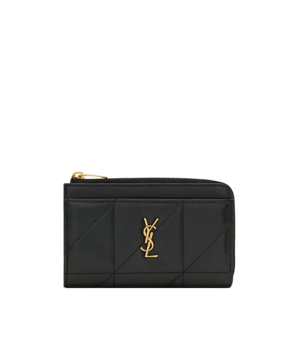 Saint Laurent Jamie Zip Card Case - Black