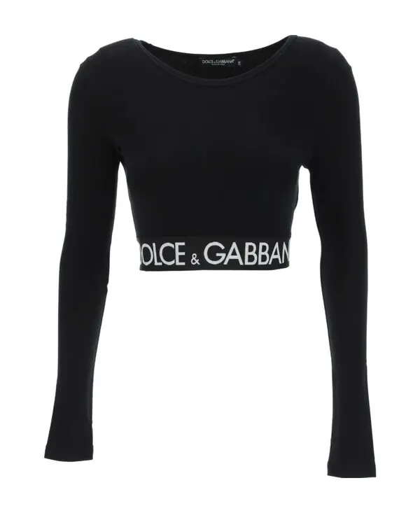Dolce & Gabbana Cropped Logo-hem Top