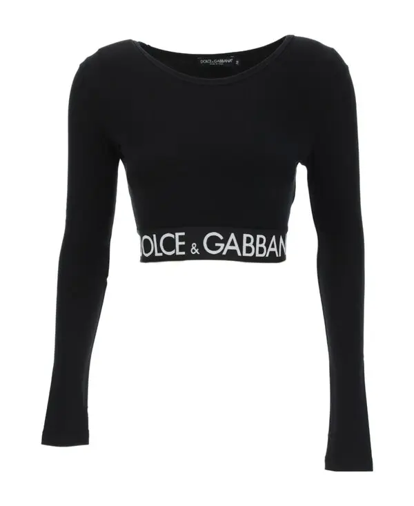 Dolce & Gabbana Cropped Logo-hem Top