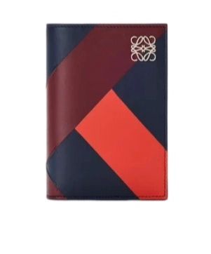 Loewe Anagram Passport Cover In Calfskin - Multicolour Deep Navy
