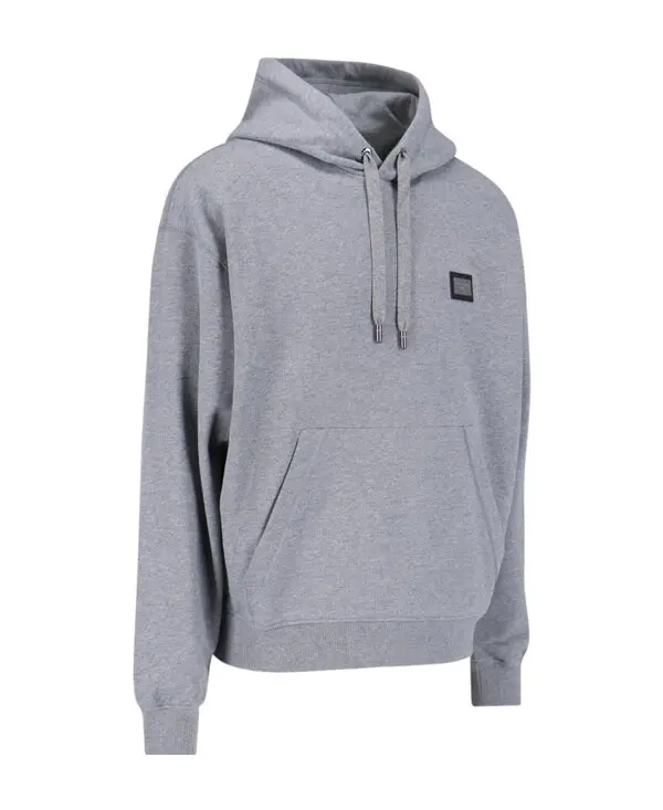 Dolce & Gabbana Dolce Gabbana Logo Plaque Drawstring Hoodie