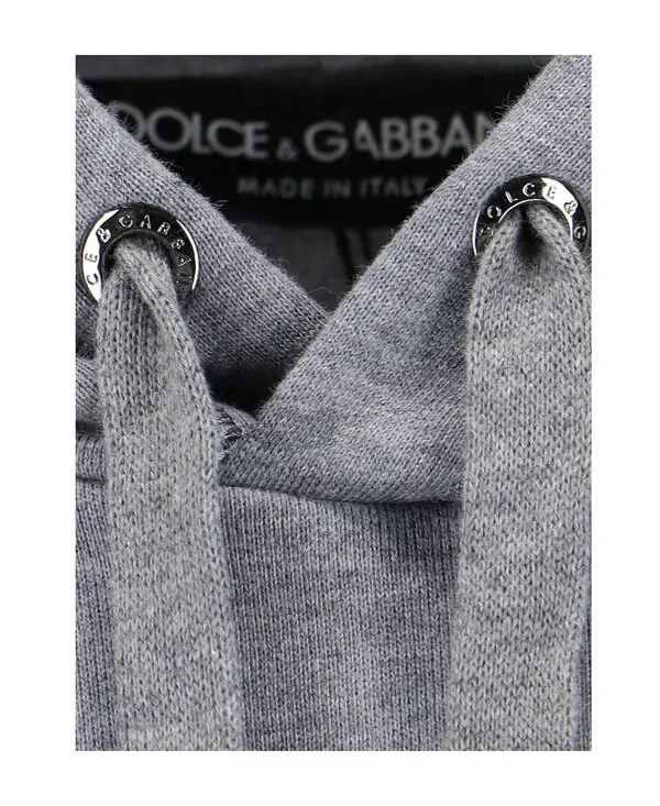 Dolce & Gabbana Dolce Gabbana Logo Plaque Drawstring Hoodie