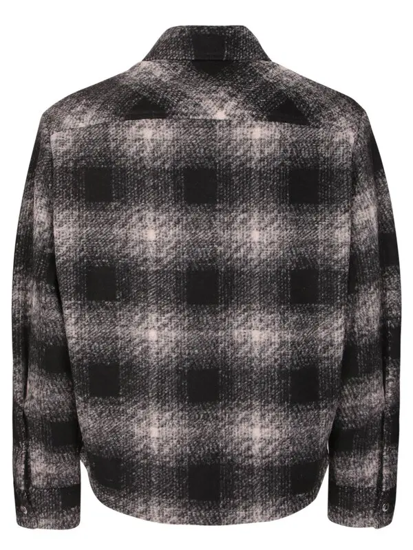 Moncler Checked Zip-up Shirt - Dark Gray