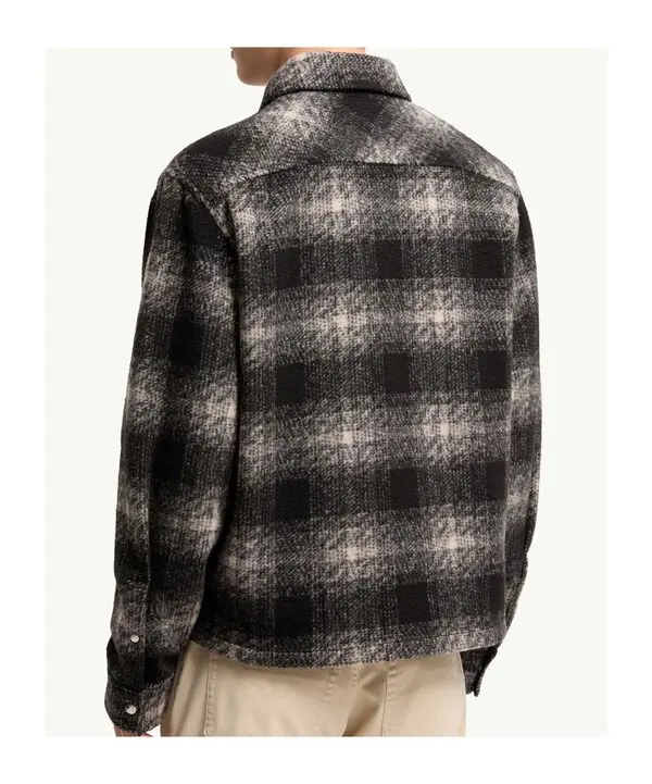 Moncler Checked Zip-up Shirt - Dark Gray