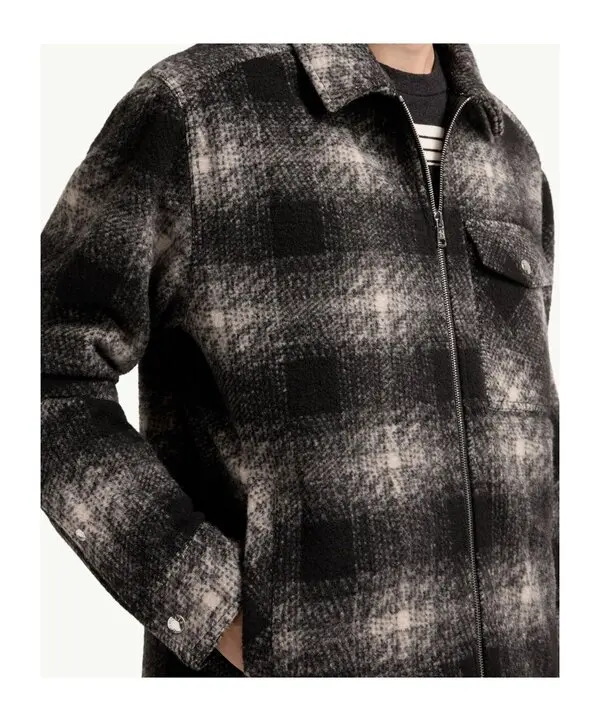 Moncler Checked Zip-up Shirt - Dark Gray