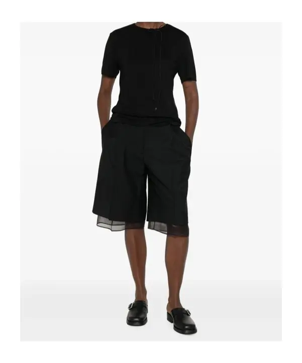Simone Rocha Gathered Neck Cord Bow T-shirt