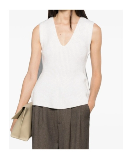 LISA YANG V-neck Sleeveless Knit Top - No