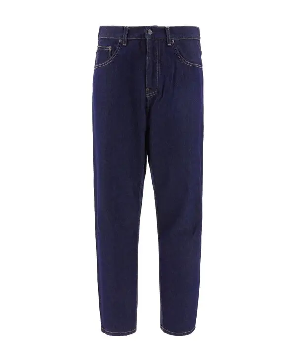 Carhartt Work In Progress Newel Logo-patch Straight-leg Jeans - Black