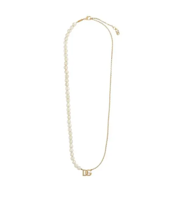 Dolce & Gabbana Dg Logo Pendant Link Necklace - Yellow