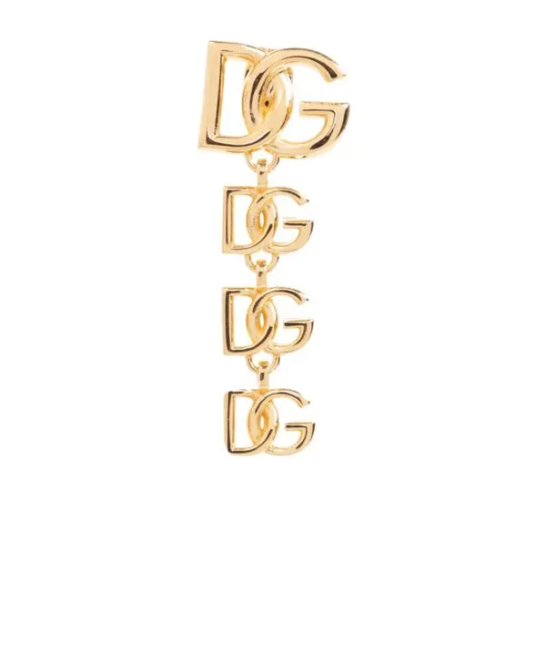 Dolce & Gabbana Dolce Gabbana Logo-plaque Drop Earring - Yellow